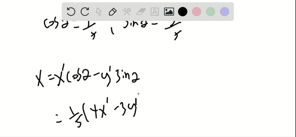 SOLVED:Rotate the coordinate axes to remove the x y -term. Then ... SOLVED:Rotate the coordinate axes to remove the x y -term. Then ...