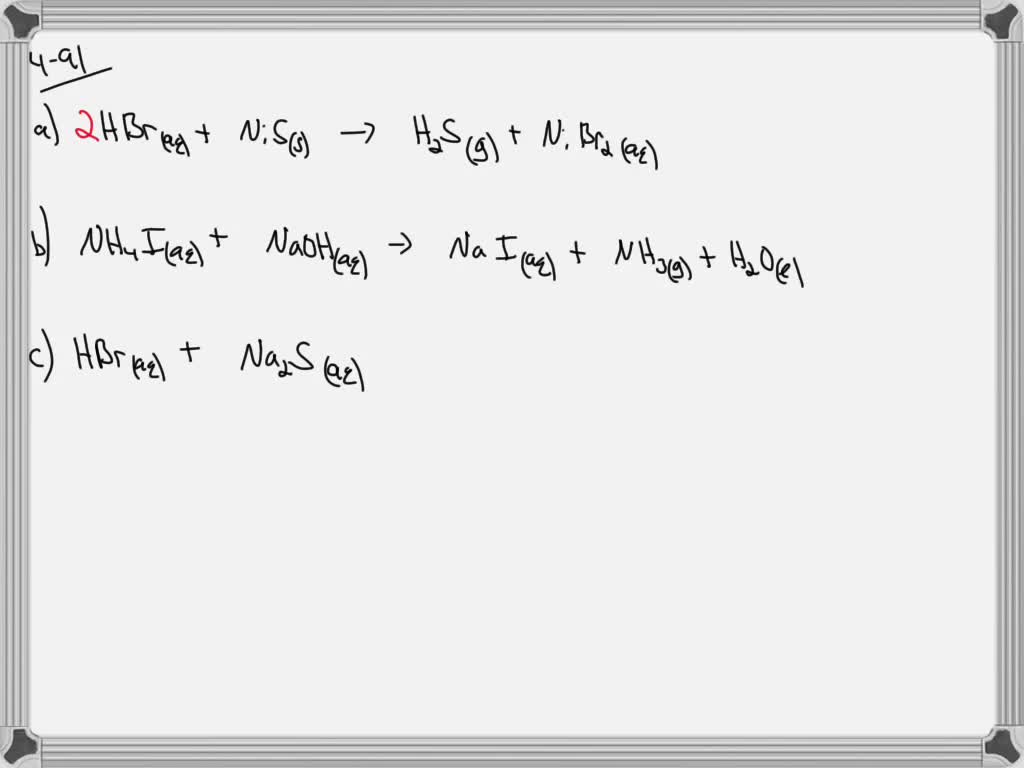 SOLVED:Complete and balance each gas-evolution equation. a. HBr(a q ...
