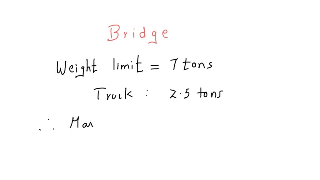 ⏩SOLVED:A bridge has a weight limit of 7.0 tons. How heavy a load ...