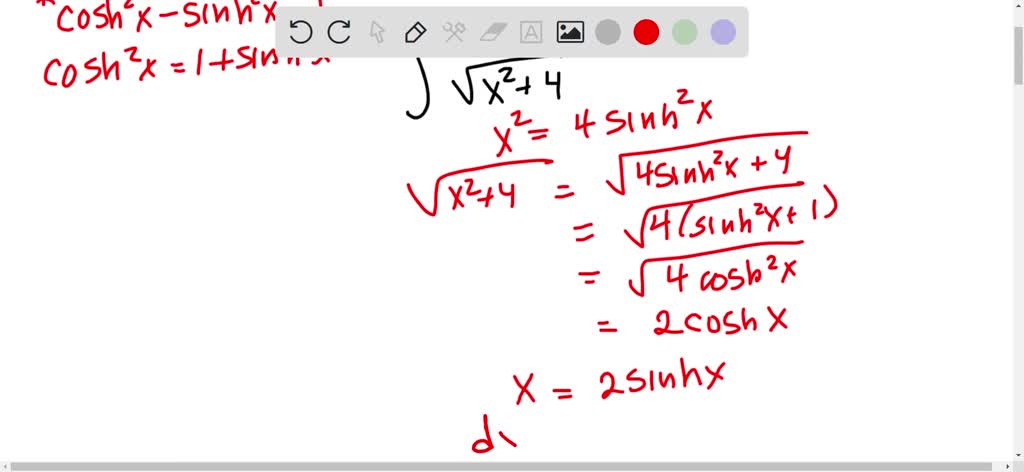 Solved We Can Extend The Technique Of Trigonometric Substitution To The Hyperbolic Functions