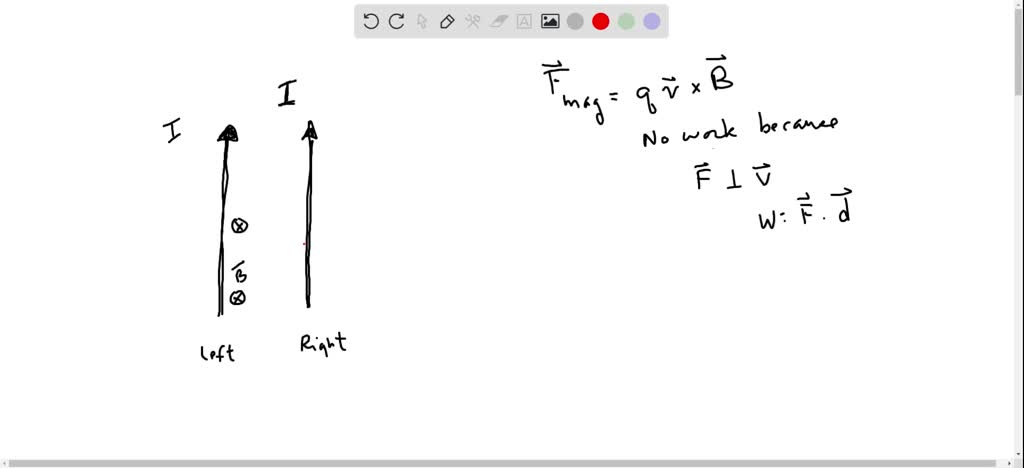 Consider two parallel current-carrying wires. The magnetic fields cause ...