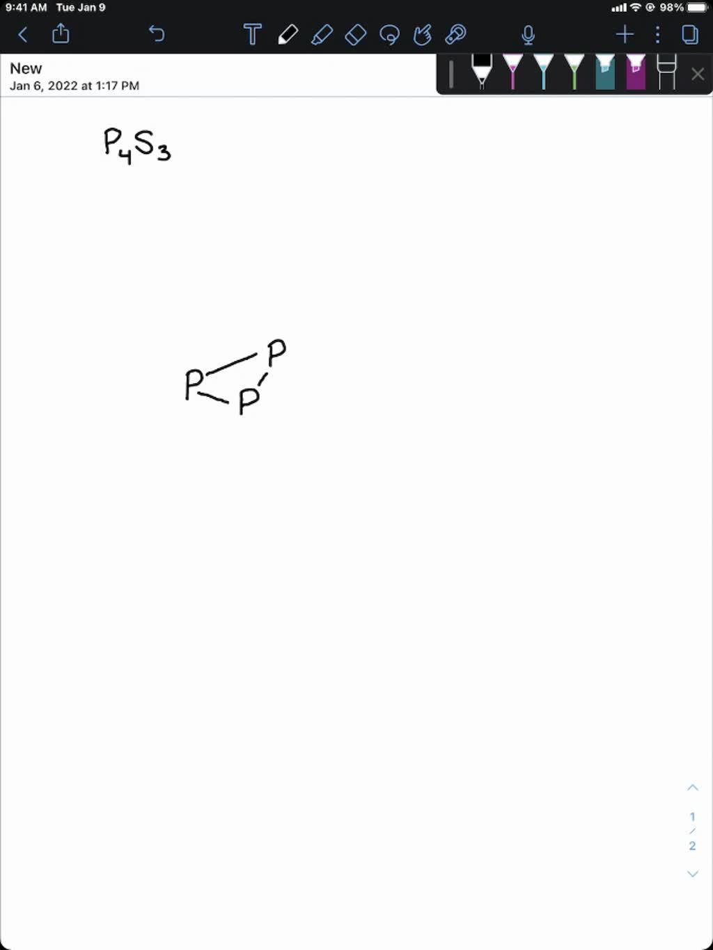 SOLVED: Phosphorus and sulfur form a series of compounds, one of which ...