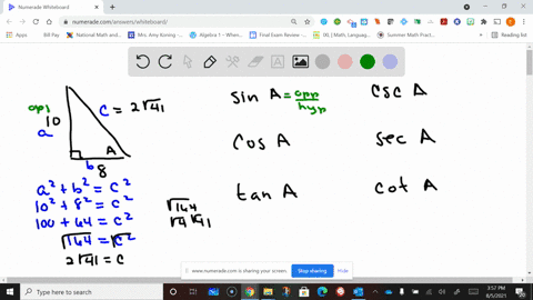 SOLVED:In each of the triangles below, find sin(A), cos(A), tan(A), sec ...