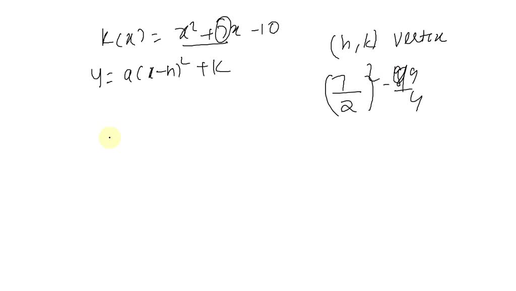 SOLVED Write The Function In The Form F x a x h 2 k By Completing The