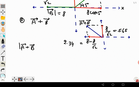 SOLVED:Vector 𝐀 has a magnitude of 8.00 units and makes an angle of 45. ...