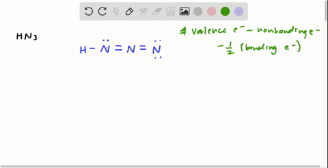 Write three resonance structures for hydrazoic acid (HN3) . The atomic ...