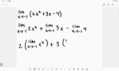 SOLVED:In Problems 17-38, find the limit using the properties of limits ...