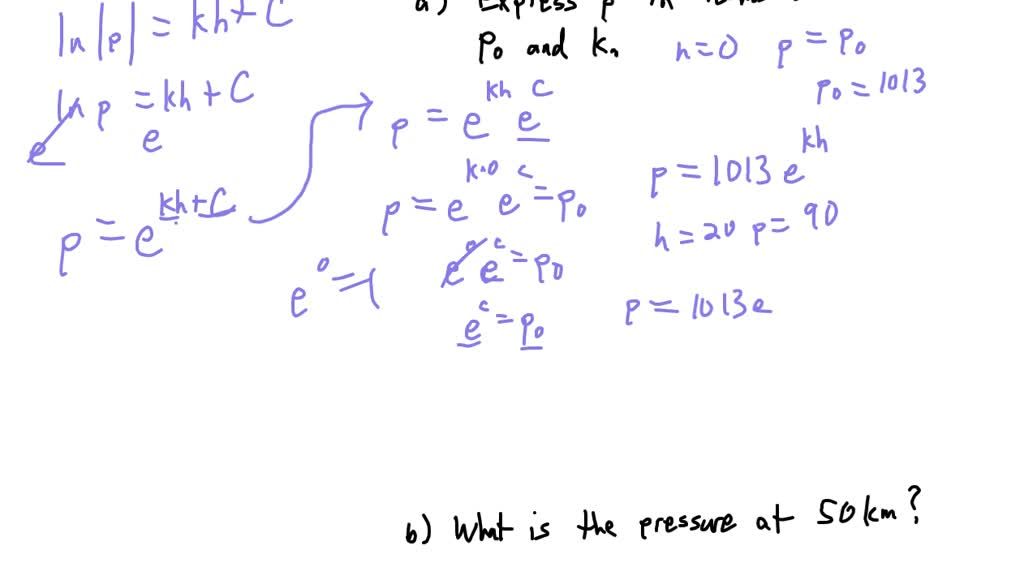 Atmospheric Pressure Earth s Atmospheric Pressure P Is Often Modeled By Atmospheric Pressure Earth s Atmospheric Pressure P Is Often Modeled By