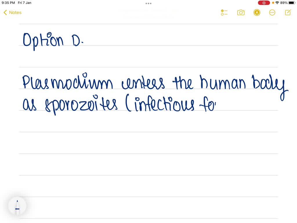 SOLVED:Plasmodium enters the human body as (a) Merozoite (b ...