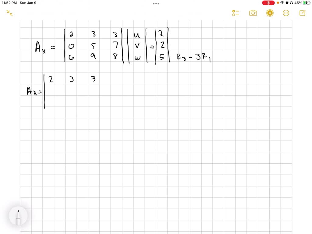 SOLVED:Factor A into L U, and write down the upper triangular system U ...