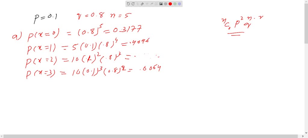 A machine produces 15 % defective components. In a sample of 5 , drawn ...