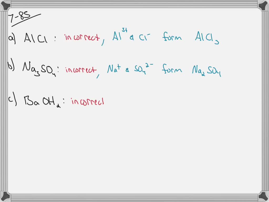SOLVED Which Are Correct Formulas For Ionic Compounds For Those That