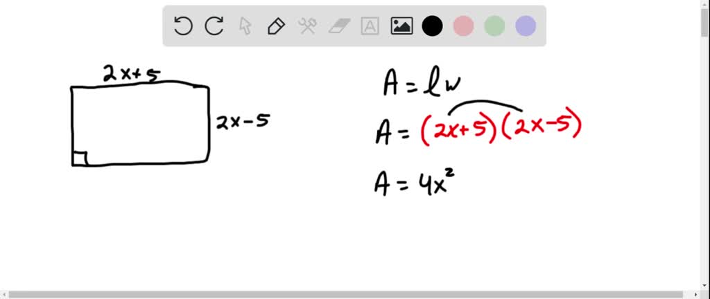 SOLVED:Find a polynomial expression that represents the area of the rectangle shown in the ...