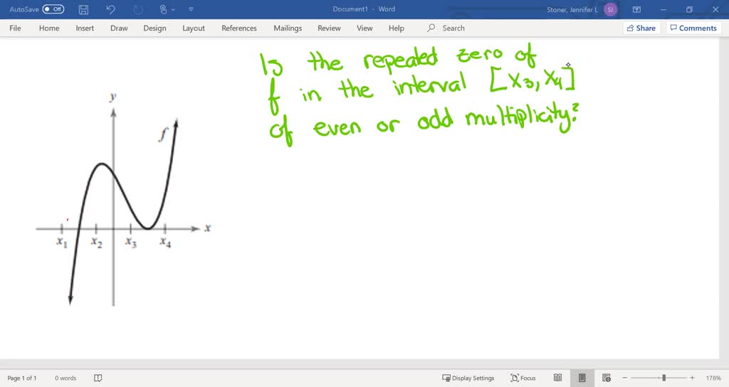 SOLVED:Is the repeated zero of f in the interval [x3, x4] of even or ...