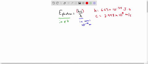 SOLVED:Show that h c ≃1240 eV nm.
