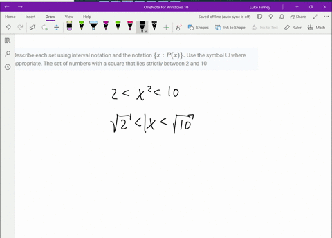 SOLVED:Describe each set using interval notation and the notation {x: P(x)} . Use the symbol ∪ ...