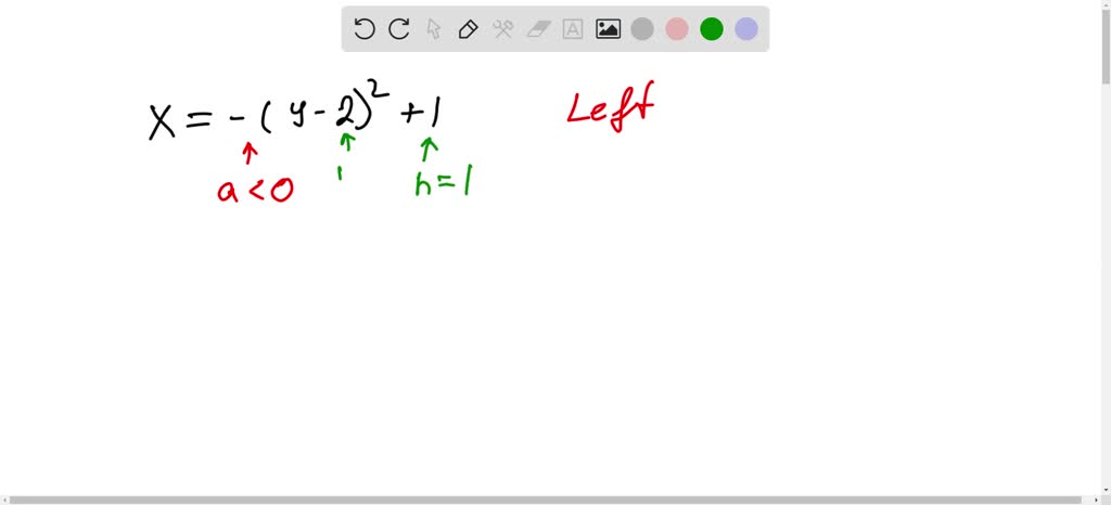 SOLVED:The equation of a horizontal parabola is given. For each ...