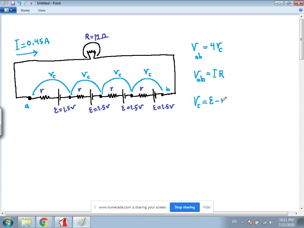 SOLVED:(I) Four 1.5·V cells are connected in series to a 12.0 light ...