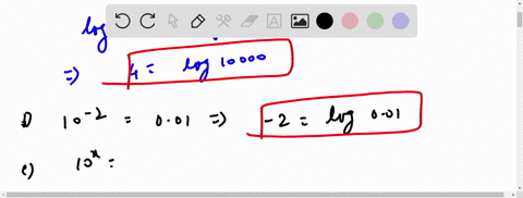 SOLVED:Change to logarithmic form. (a) 10^5=100,000 (b) 10^-3=0.001 (c ...