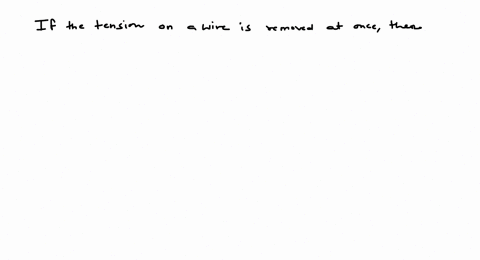 SOLVED: If the tensile force is suddenly removed from a wire then its ...