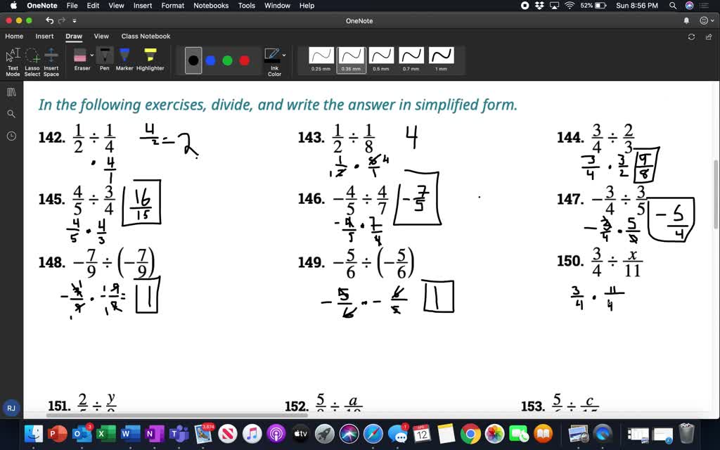 SOLVED Divide And Write The Answer In Simplified Form 3 4 x 11 