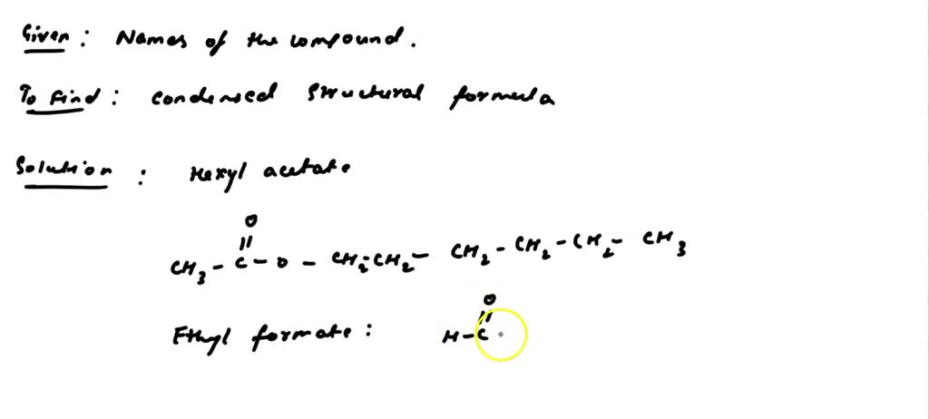 SOLVED:Draw the condensed structural formula for each of the following ...