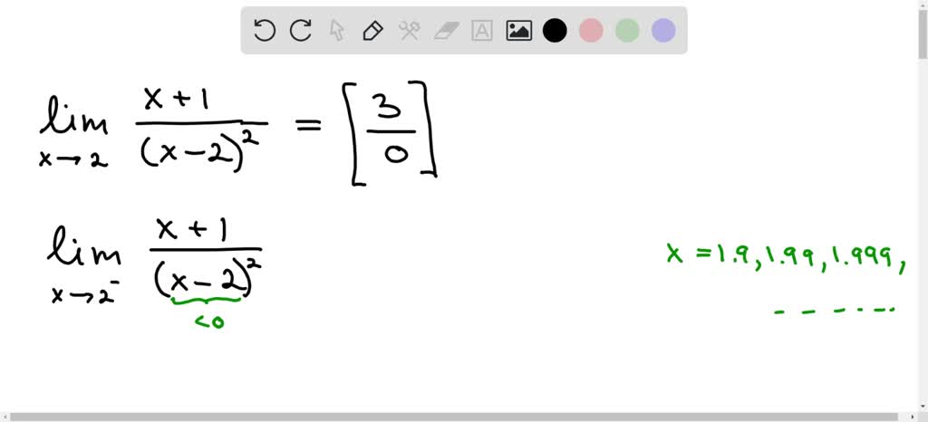 ⏩SOLVED:Calculate each limit in Exercises. limx →2 (x+1)/((x-2)^2) | Numerade