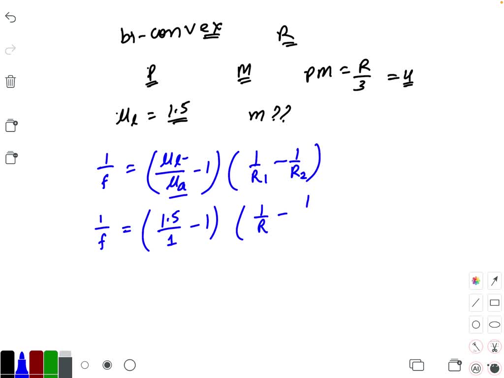 Solved A Bi Convex Lens Of Equal Radius Of Curvature R For Each Refracting Surface Is Placed At