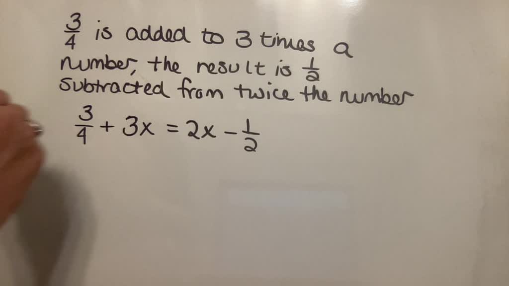 SOLVED:Three times a number is one. What is the number?