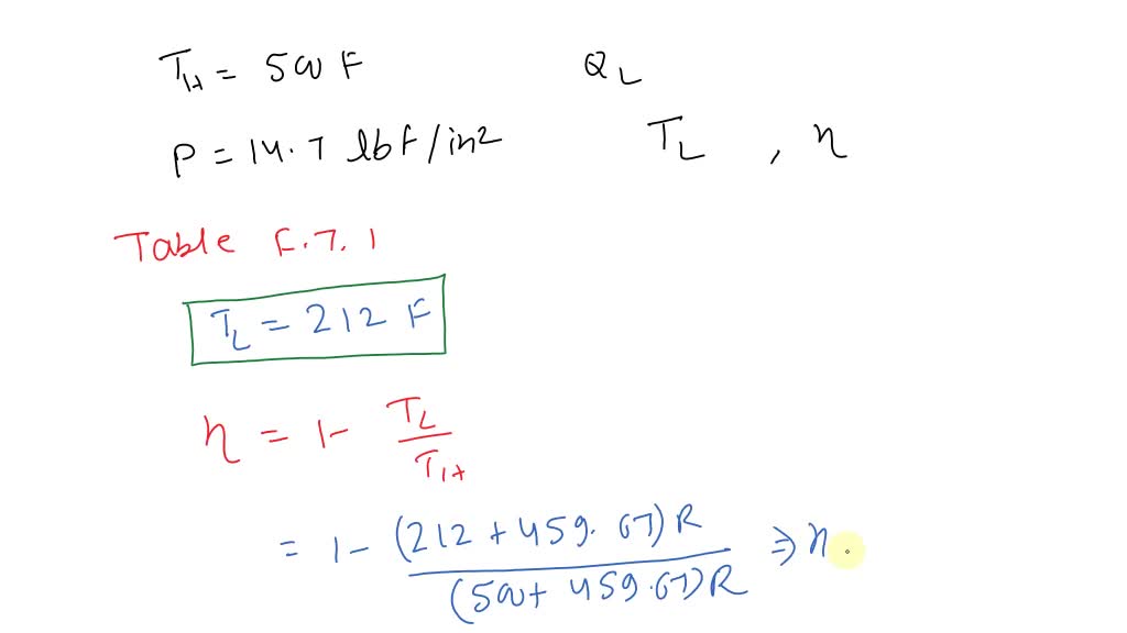 ⏩SOLVED:In a Carnot engine with water as the working fluid, the high… | Numerade
