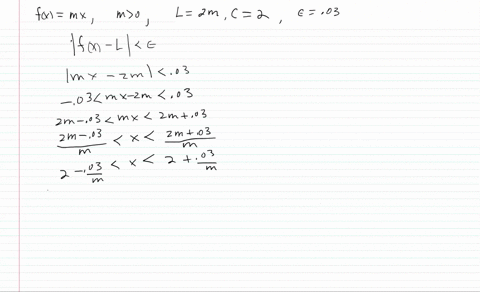 ⏩SOLVED:Gives a function f(x) and numbers L, c, and ε>0 . In each… | Numerade