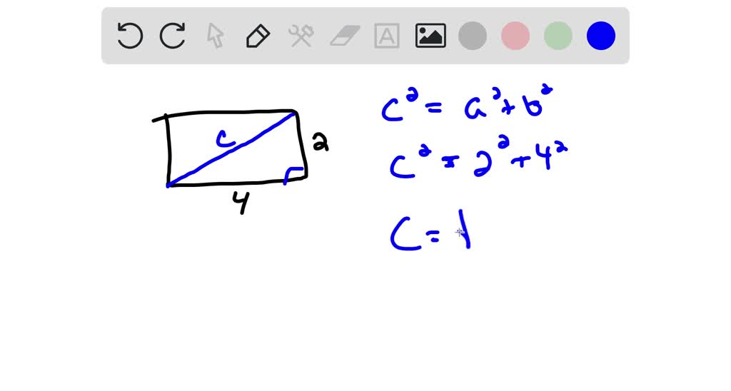 SOLVED: Determine the length of the diagonal of a rectangle with ...