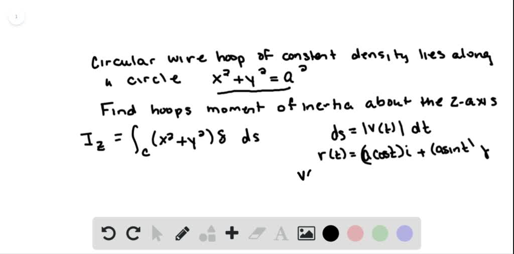 Moment of inertia of wire hoop A circular wire hoop of constant density ...