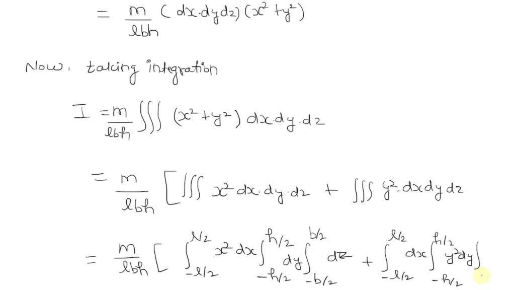 SOLVED:Calculate the moment of inertia of a uniform cuboid of mass m ...