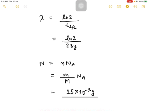 SOLVED:The half-life of 38^∞ Sr is 28 years. What is the disintegration ...