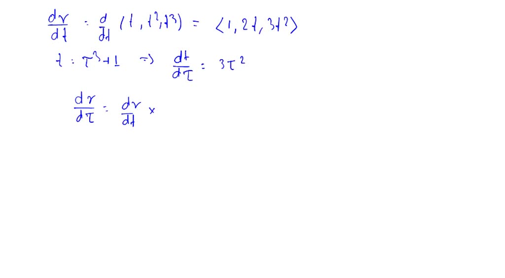 ⏩SOLVED:A vector function 𝐫(t) and scalar function t=f(τ) are given ...