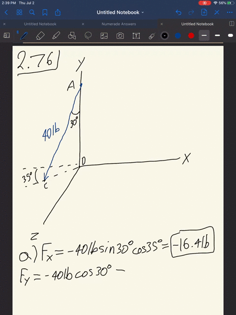 The angle between spring A B and the post D A is 30^∘ . Knowing that ...