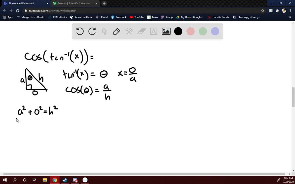 SOLVED Rewrite The Expression As An Algebraic Expression In X Cos tan
