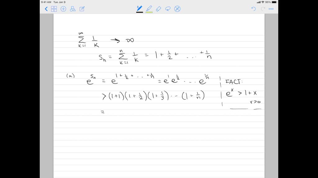 SOLVED:In Example 7 we showed that the harmonic series is divergent ...