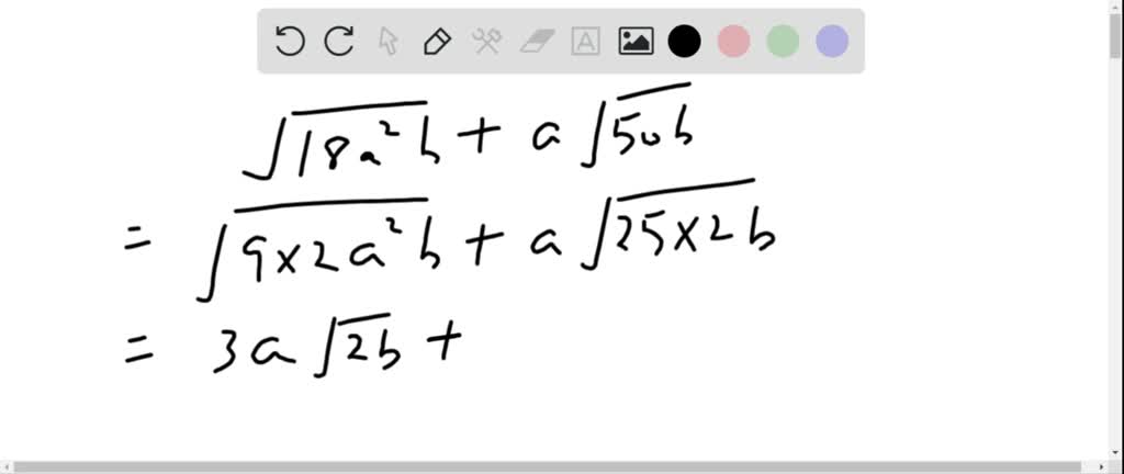 SOLVED:Write each of the following square roots in the form a √(b ... SOLVED:Write each of the following square roots in the form a √(b ...