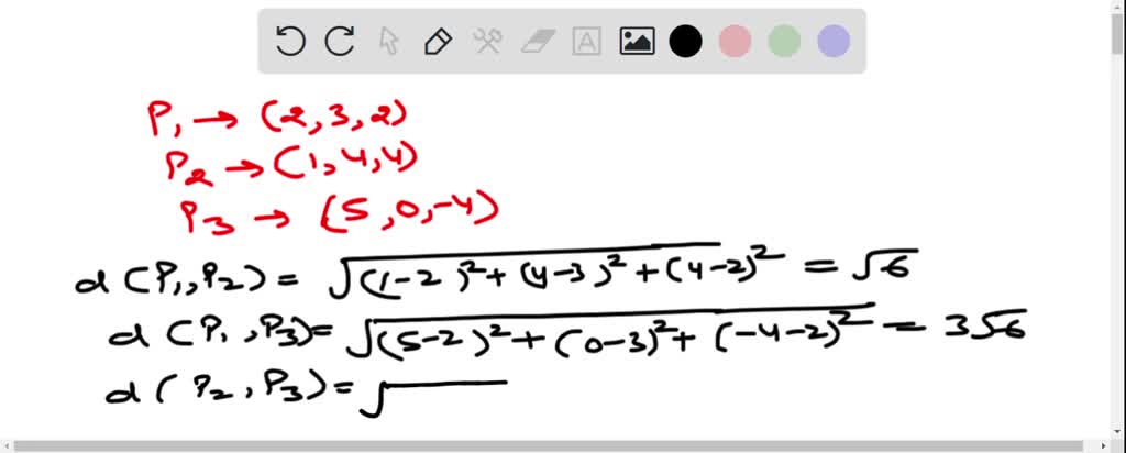 SOLVED:Use the distance formula to determine whether the given points ...