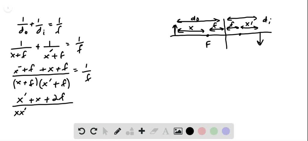SOLVED:The equation (1)/(do)+(1)/(di)=(1)/(f) is called the Gaussian ...