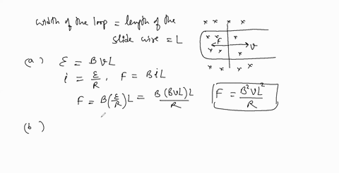 SOLVED:A rectangular loop with width L and a slide wire with mass m are as shown in Fig. P 29.69 ...