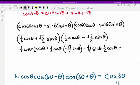 SOLVED:(a) In the trigonometric identity cos3 θ=4 cos^3 θ-3 cosθ, make ...
