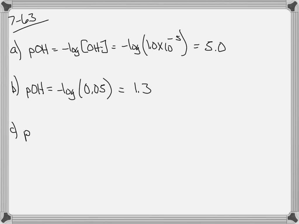 SOLVED:The p O H is related to [OH^-] just as pH is related to [H ...