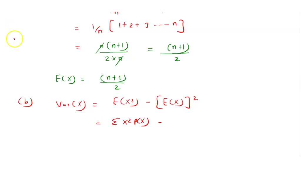 If X is a discrete uniform random variable - that is, P(X=k)=1 / n for ...
