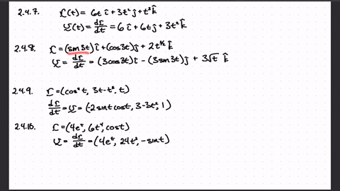 Determine the velocity vector of the given path. 𝐫(t)=(cos^2 t, 3 t-t^3 ...