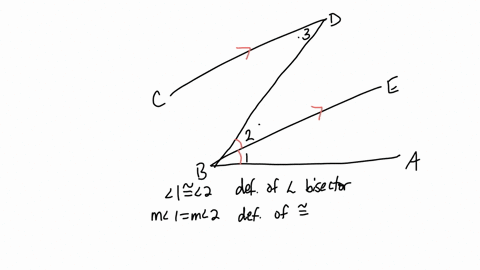 SOLVED: Given: B E bisects ∠D B A ; ∠3 ≅∠1 Prove: C D B E | Numerade