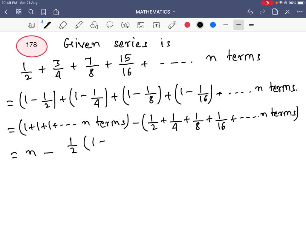 SOLVED Find The Sum Of The First N Terms Of The Series 1 2 3 4