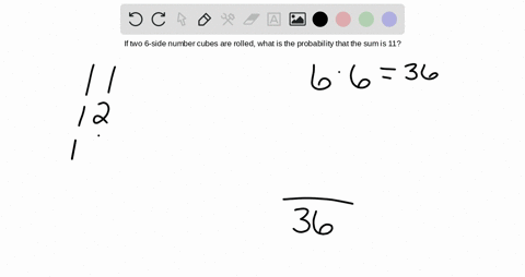 SOLVED: Two dice are thrown together. Find the probability that the sum of the numbers on the ...